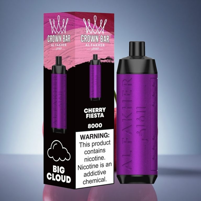 Al Fakher Crown Bar 8000 Crystal חגיגת הדובדבן עם סוללת 600mAh וניקוטין ...